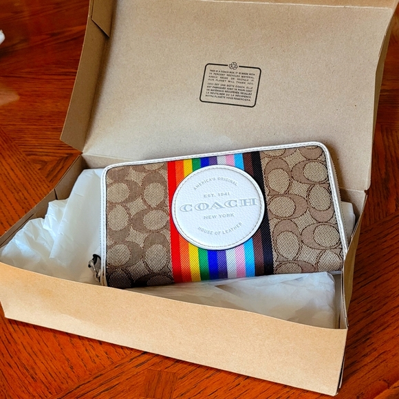 Coach | Bags | Coach Dempsey Large Phone Wallet In Signature Jacquard ...